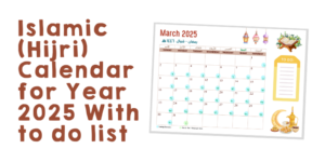 Islamic (Hijri) Calendar for Year 2025 With to do list - IlmBank